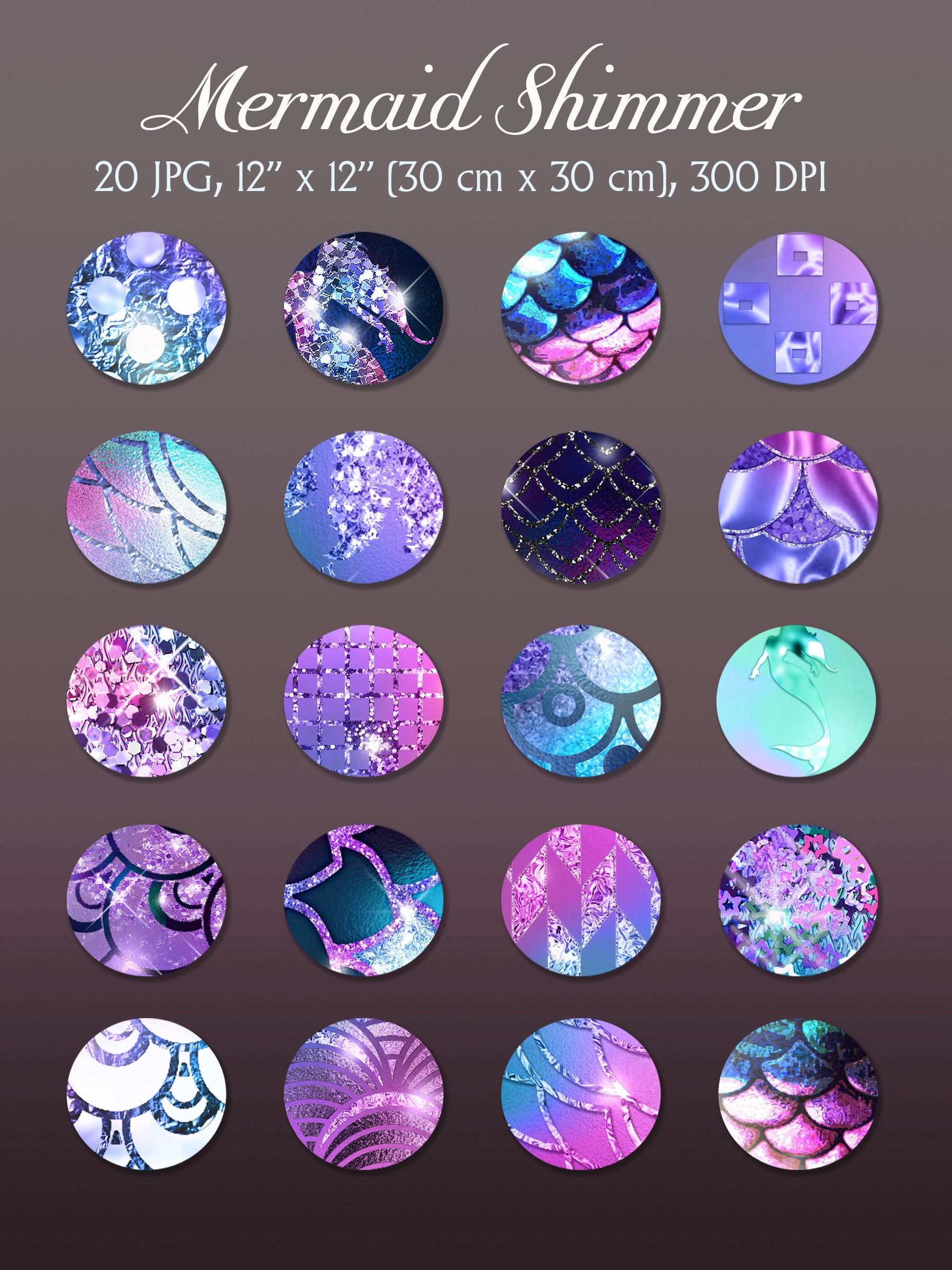 MERMAID SHIMMER Digital Paper Packglitter - Etsy