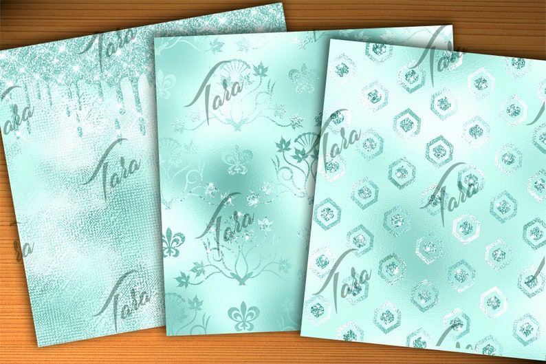 Digital Paper Pack BLUE Glamblue Foil Glitter - Etsy