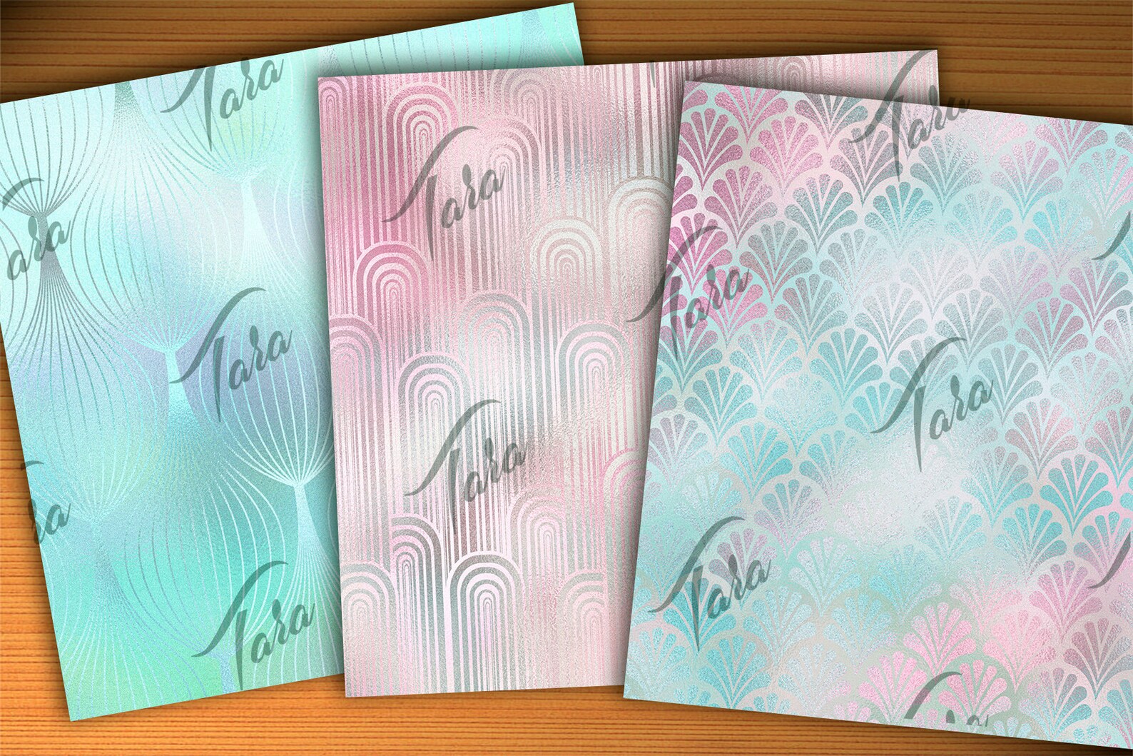 Digital Paper Pack ART DECO Iridescent,iridescent Digital Texture ...