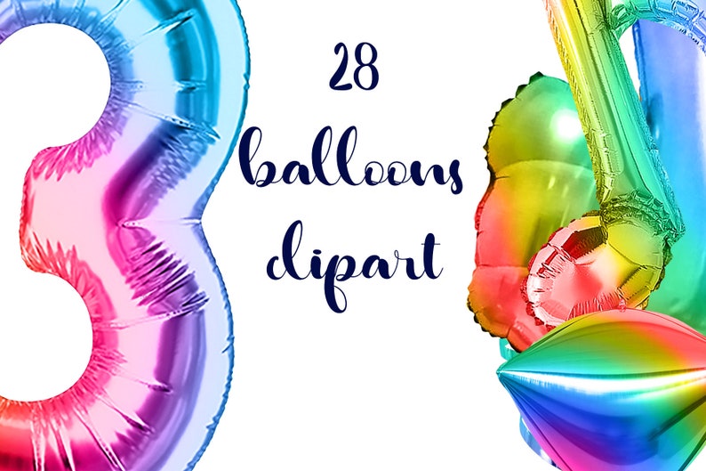 Digital RAINBOW NUMBERS Balloon,rainbow Foil Numbers Ballons,party ...