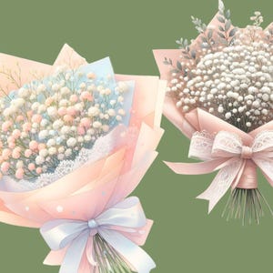 Baby's Breath Clipart, Flowers Clipart, Bouquet, Baby's Breath Bouquet ...