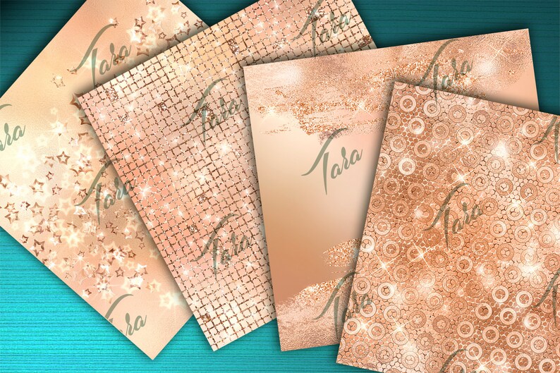 PEACH SHIMMER Digital Paper Pack,glitter Background,printable Scrapbook ...