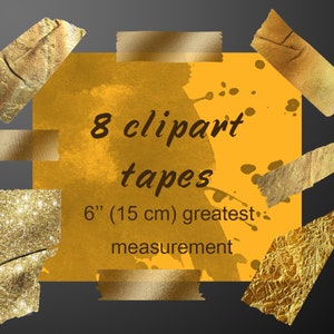 Digital Clipart GOLDEN Tape,washi Tape Clipart,gold Tape Clipart ...