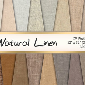 Digital Paper Pack NATURAL Linen,digital Texture Background,planner ...