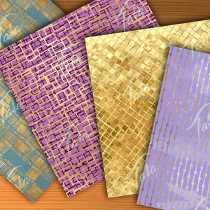 Gold Foil Digital Paper Pack GOLDEN Fantasy,abstract Digital Paper,gold ...