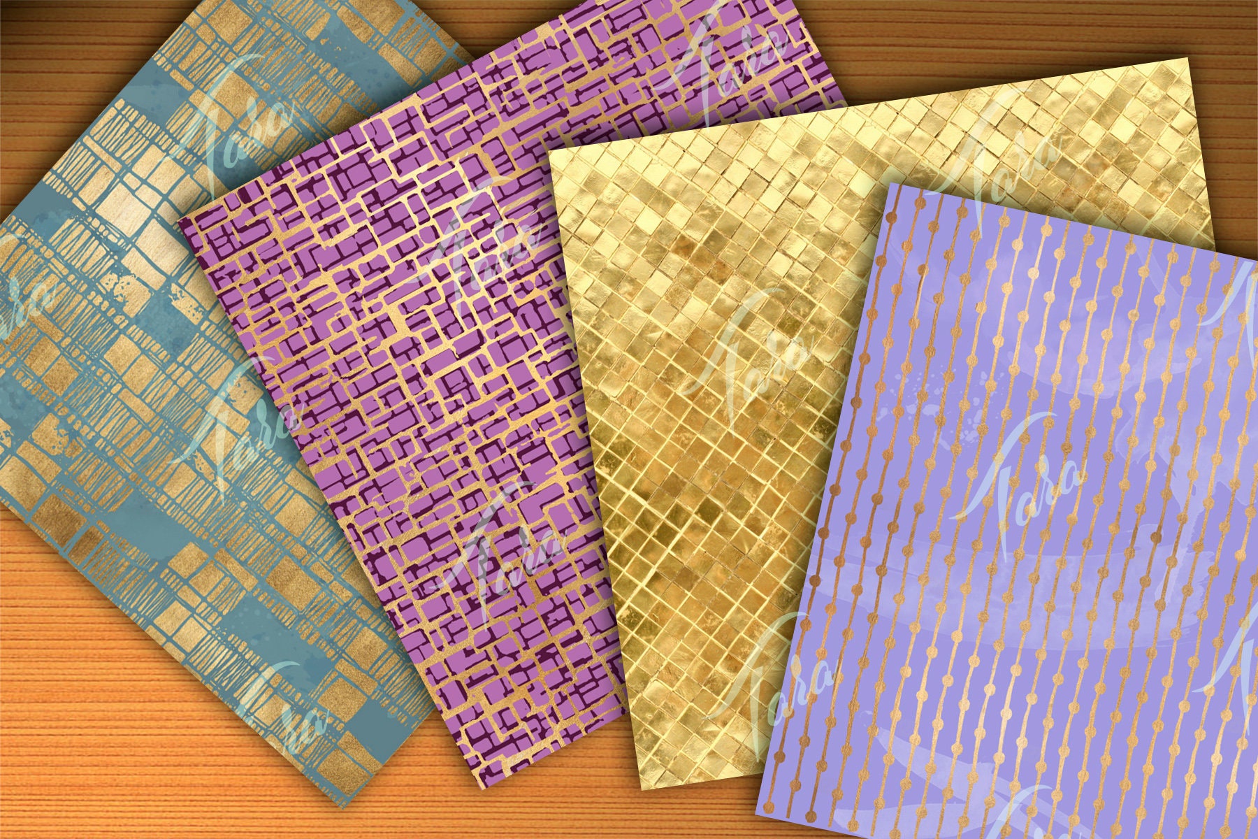 Gold Foil Digital Paper Pack GOLDEN Fantasy,abstract Digital Paper,gold ...