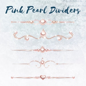 PINK PEARL DIVIDERS Clipart,luxury Bling Wedding Clip Art,pink Pearl ...
