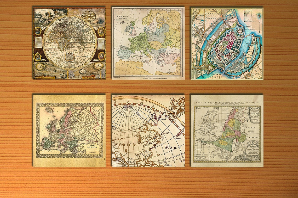 Digital Paper Pack ANTIQUE Maps,old Maps Pattern,planner Graphic ...