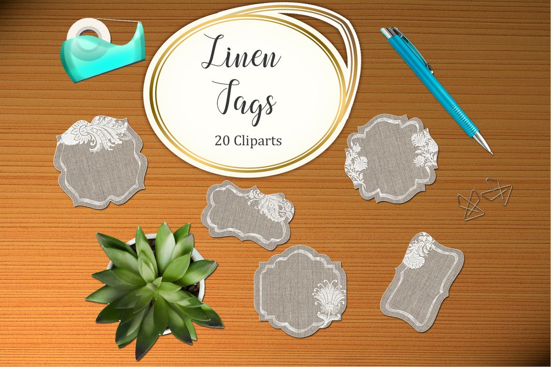 LINEN TAGS Clipart,linen Frames Clipart,lace Linen Tags Frames Clipart ...