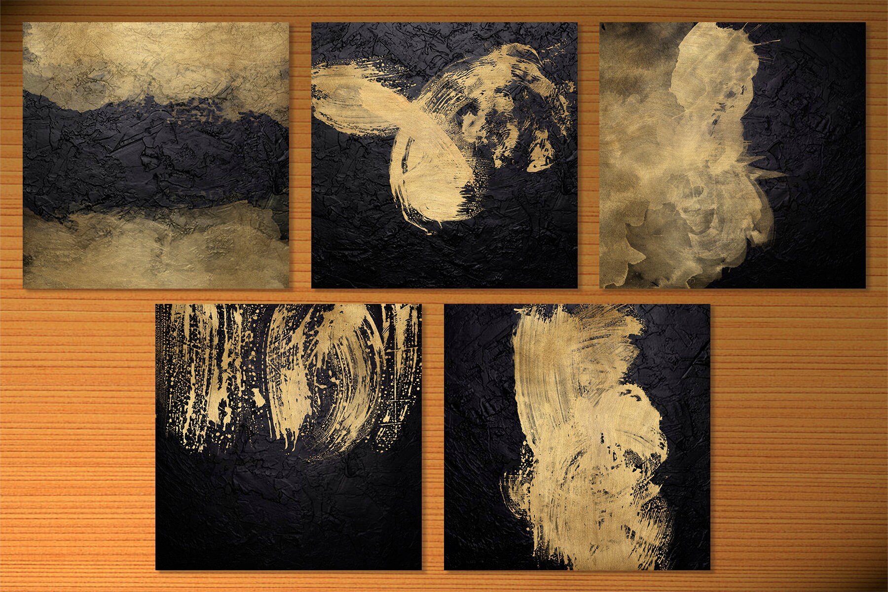 Digital Paper Pack BLACK & GOLD Collection,watercolor Black Gold ...