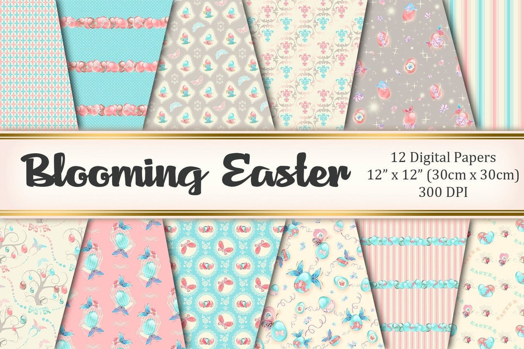 Easter Digital Paper,blooming EASTER Paper Pack,digital Planner ...