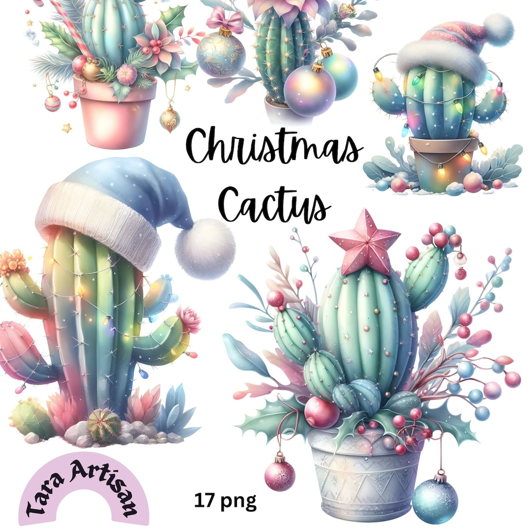 Christmas Cactus PNG, Christmas Clipart,cactus Clipart,christmas Desert ...