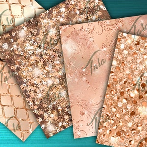 PEACH SHIMMER Digital Paper Pack,glitter Background,printable Scrapbook ...