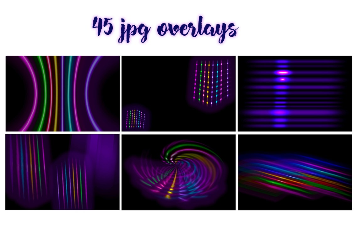 45 NEON Photoshop Overlays, Neon Lights, Photoshop Effects, Neon Flares ...