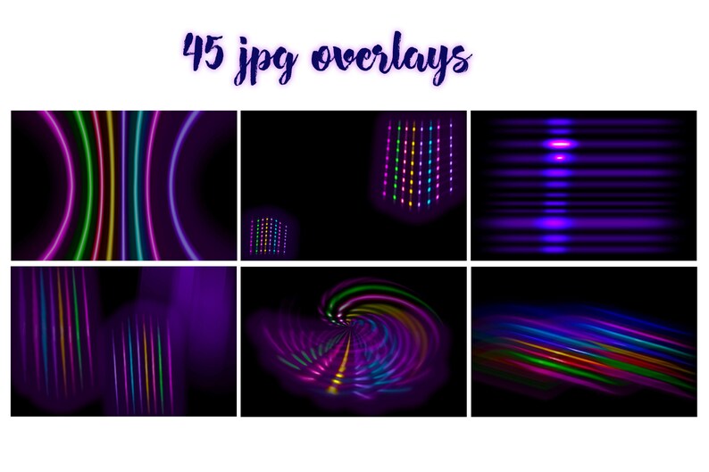 45 NEON Photoshop Overlays, Neon Lights, Photoshop Effects, Neon Flares ...