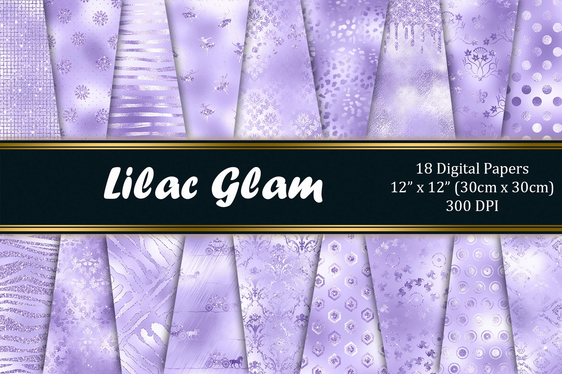 Digital Paper Pack LILAC Glam,lilac Foil Glitter Background,birthday ...