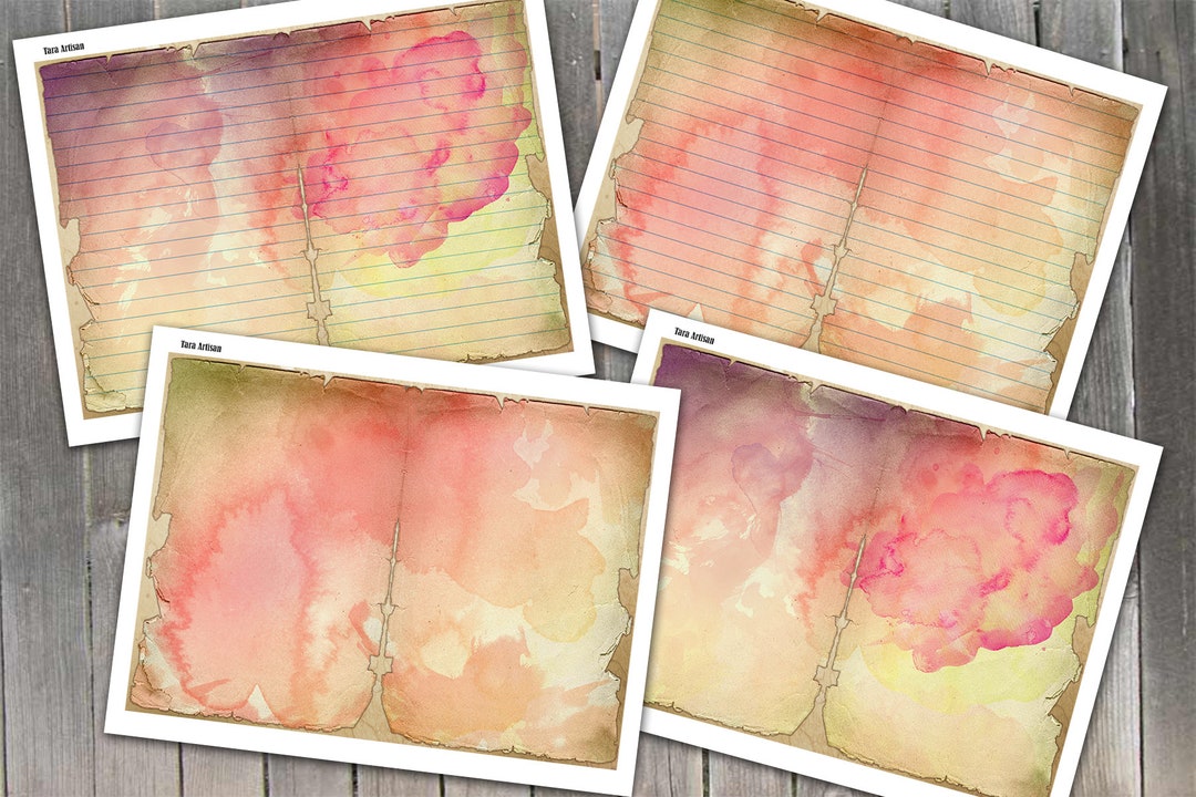 PAGES FOR Writing,watercolor Blank and Lined Pages,stationery Paper ...