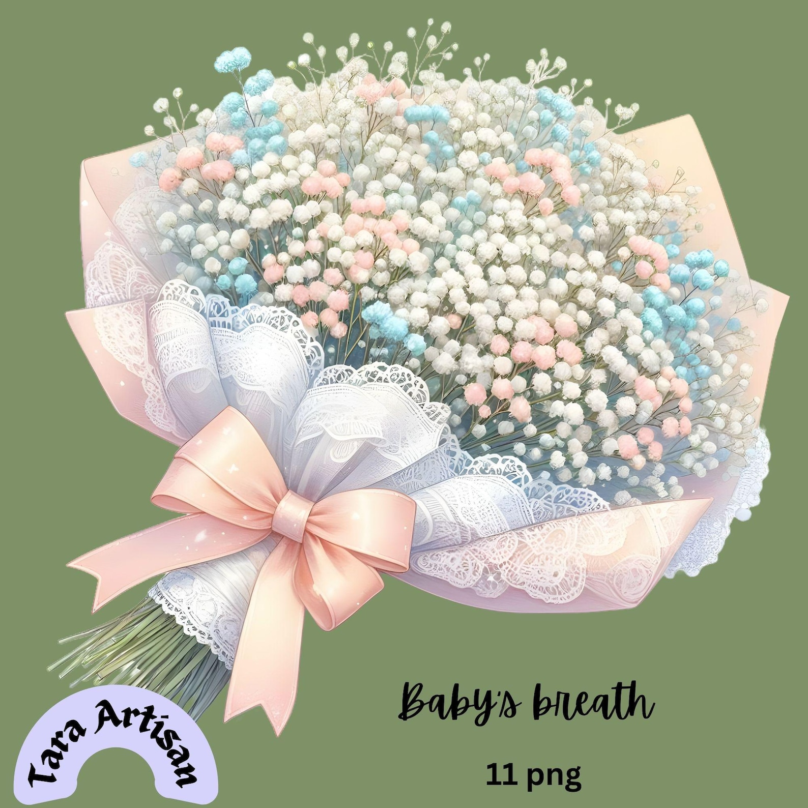 Baby's Breath Clipart, Flowers Clipart, Bouquet, Baby's Breath Bouquet ...
