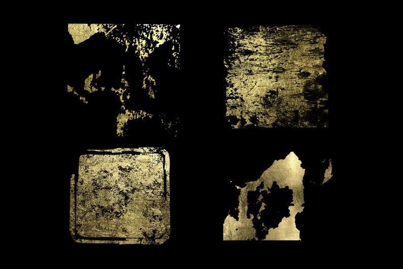 6 x 6 digitales GOLD FLAKES II Overlays, textura de lámina de oro ...