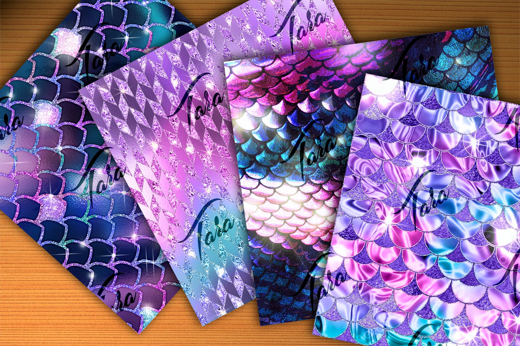 MERMAID SHIMMER Digital Paper Packglitter - Etsy