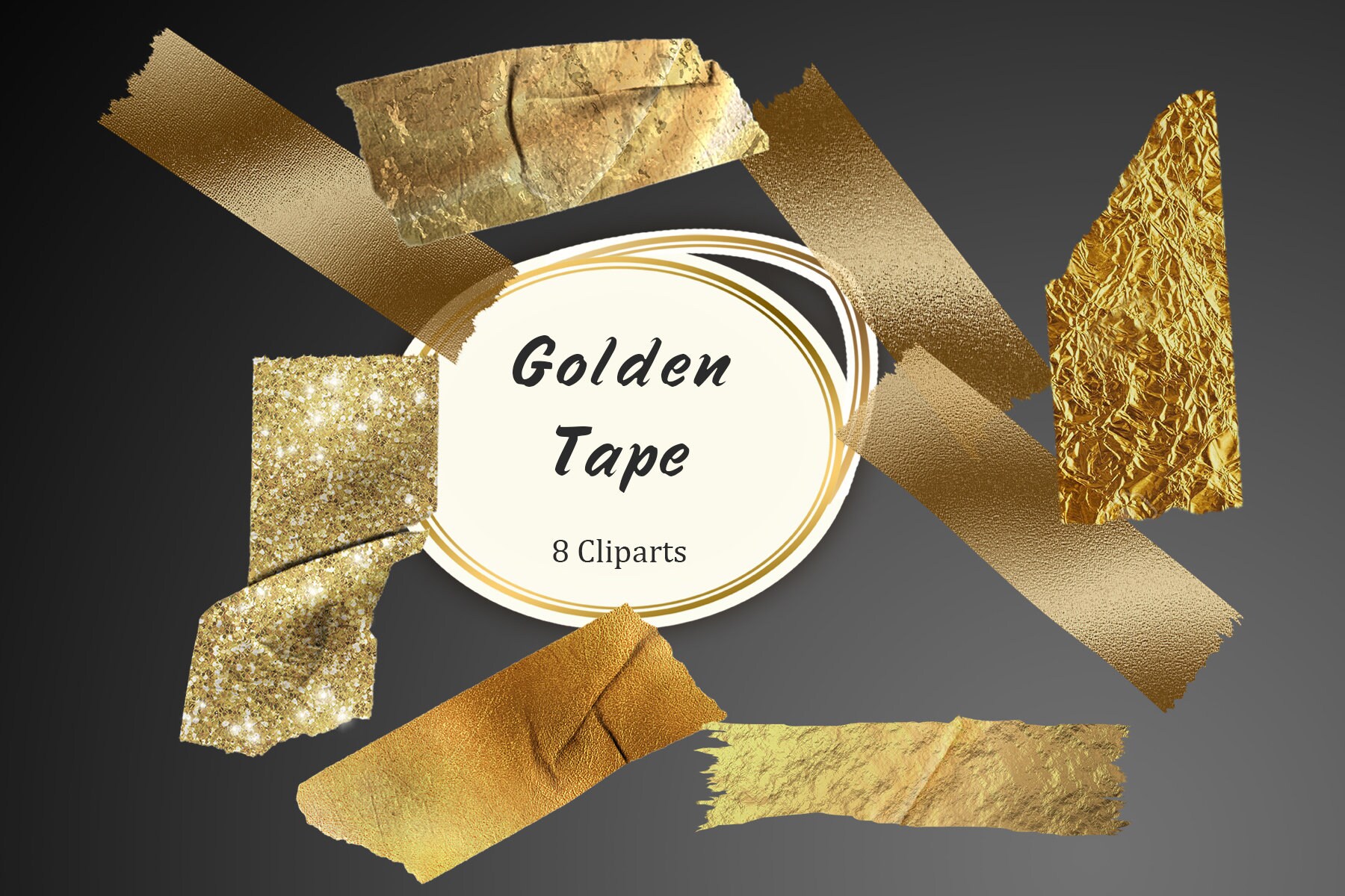 Digital Clipart GOLDEN Tape,washi Tape Clipart,gold Tape Clipart ...