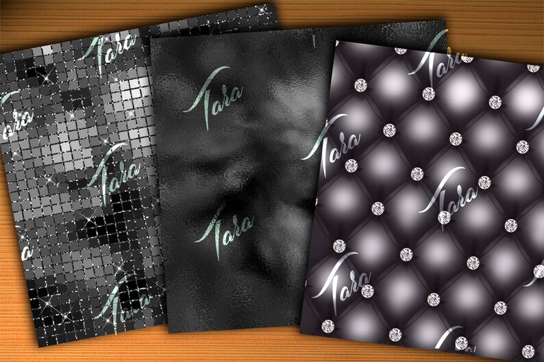 Digital Paper Pack LUXURY Black,black Foil Glitter Background,printable ...