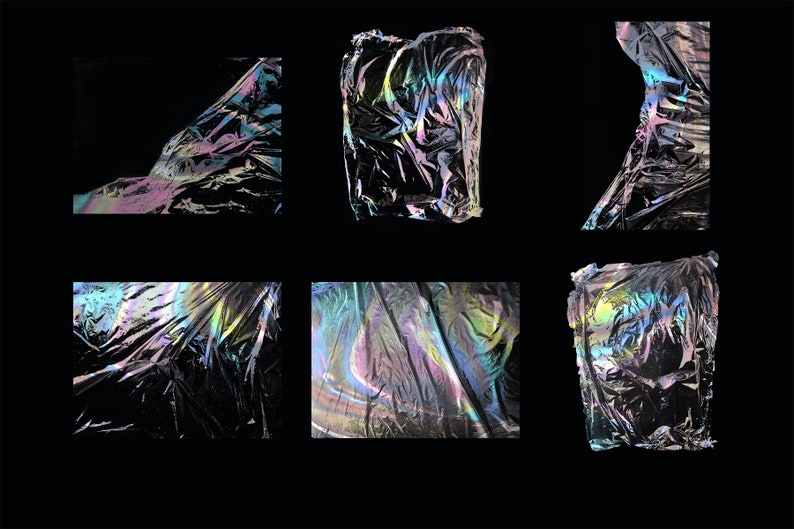 20 HOLOGRAPHIC PLASTIC WRAP Photoshop Overlays,plastic Texture Photo ...