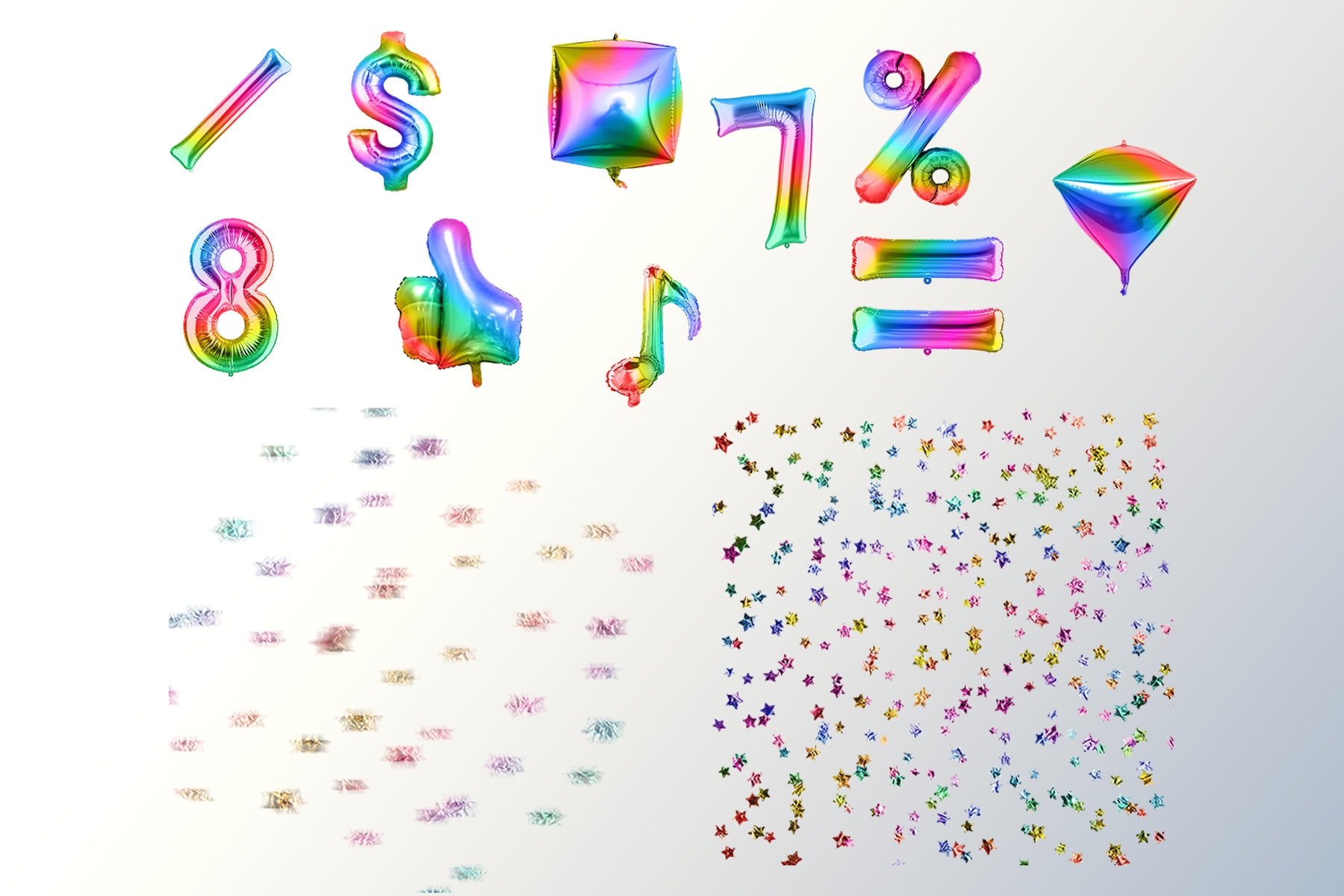 Digital RAINBOW NUMBERS Balloon,rainbow Foil Numbers Ballons,party ...