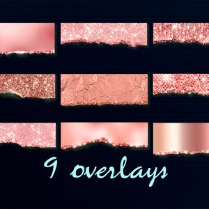ROSE GOLD BORDERS Digital Overlays,glitter Borders,rose Gold Foil ...