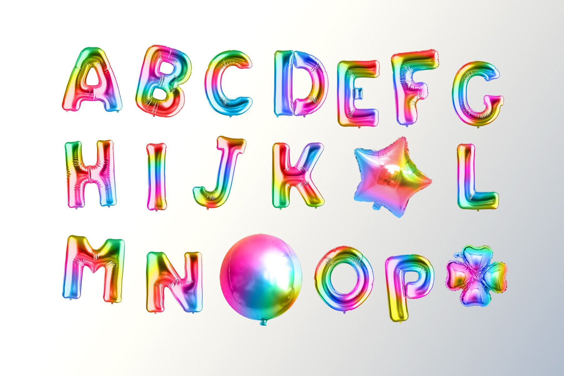 Digital RAINBOW LETTERS Balloondigital Rainbow Foil Letters - Etsy