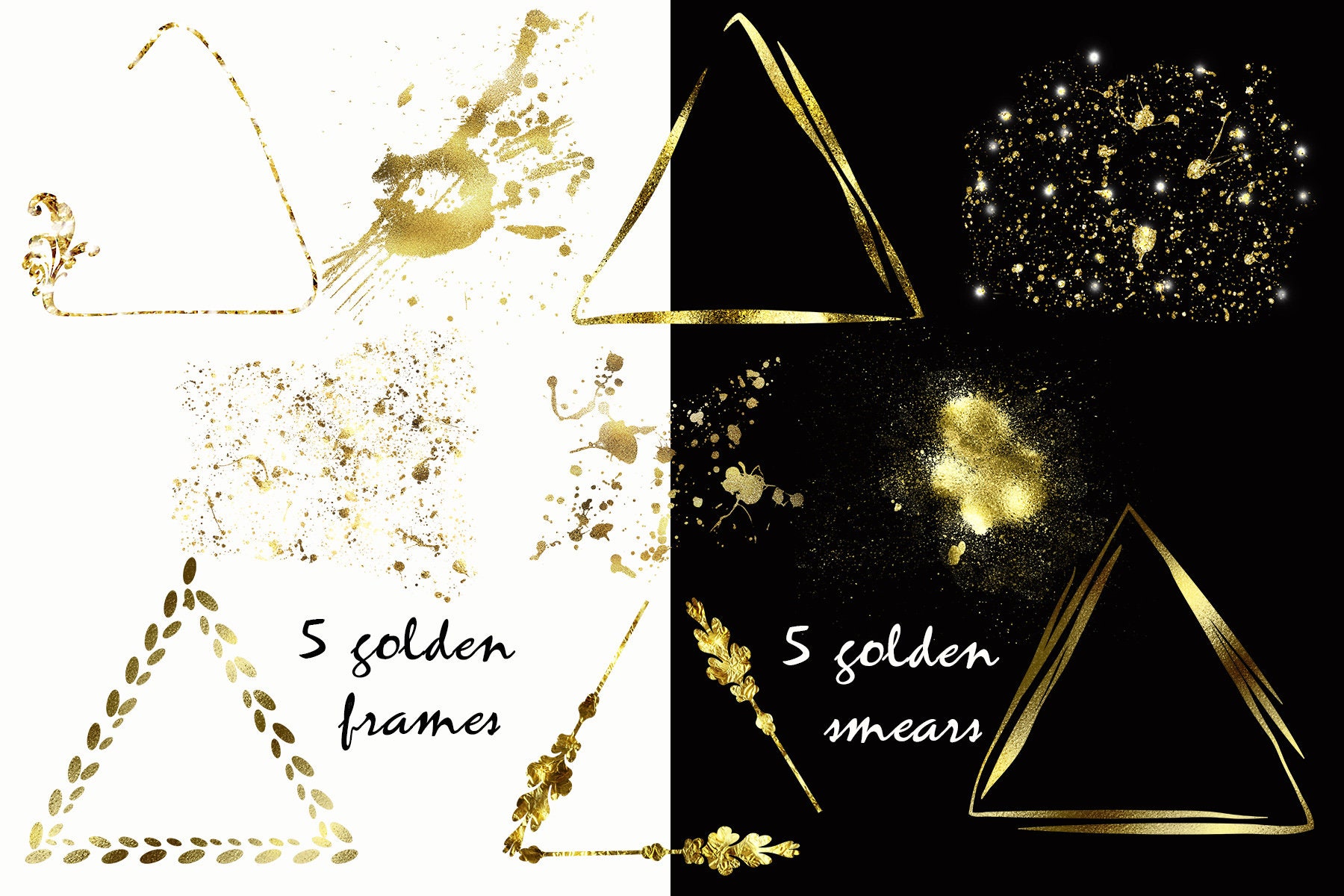 Digital WATERCOLOR Triangles,rainbow Ombre Watercolor Paint Brush ...