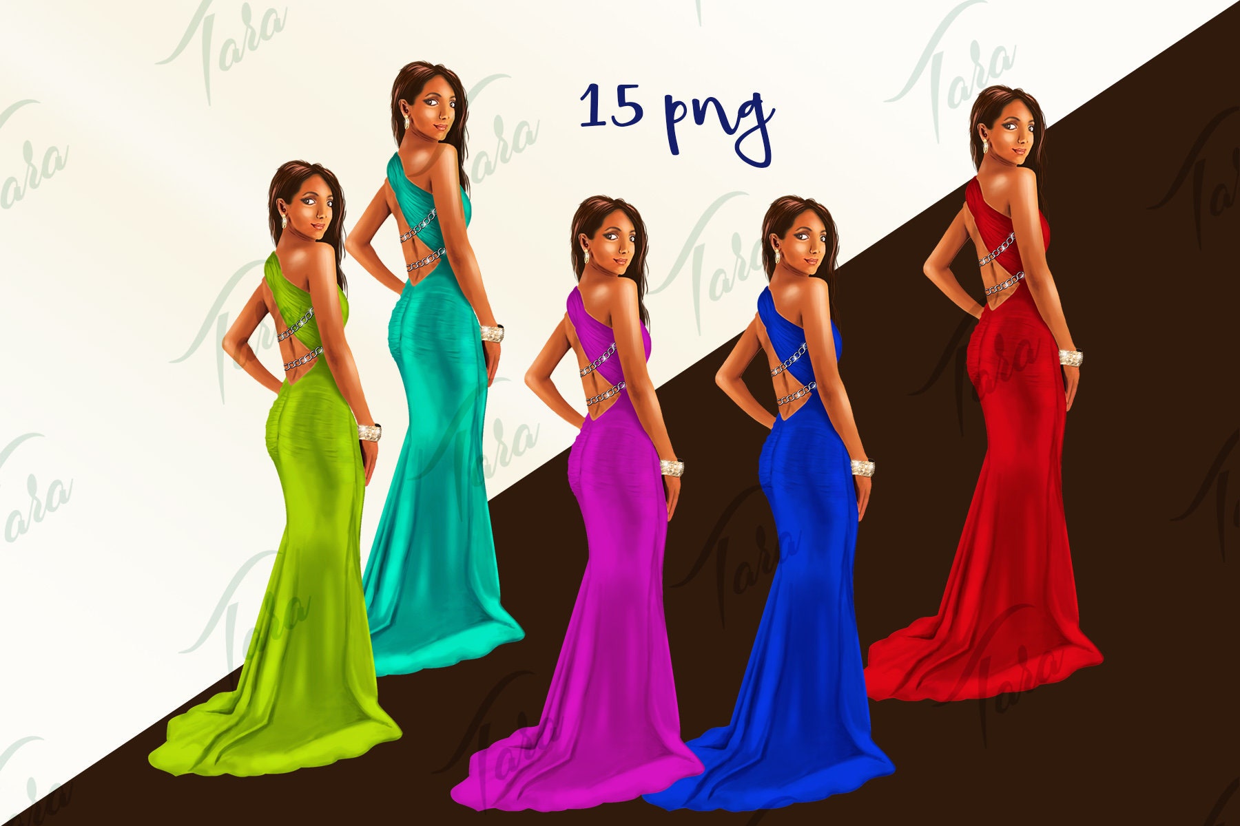 Digital Clipart Girl,digital Illustration,fashion Illustration,dress ...