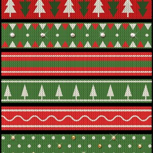 Digital Clipart CHRISTMAS KNITTED BORDERS, Christmas Clipart, Knitted ...