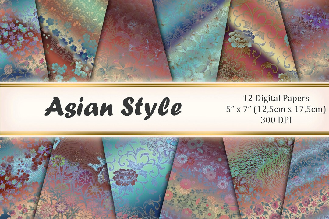 Digital Paper ASIAN Style,printable 5x7 Invitations,sakura,asian Art ...