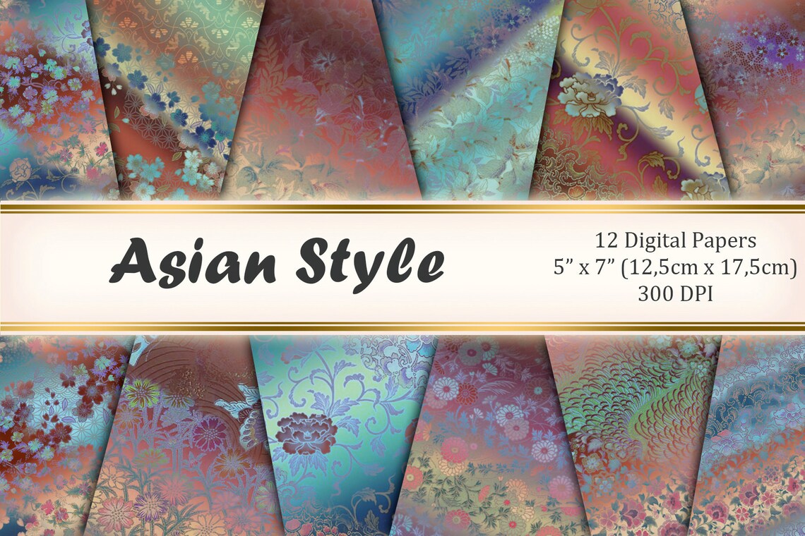 Digital Paper ASIAN Styleprintable 5x7 - Etsy