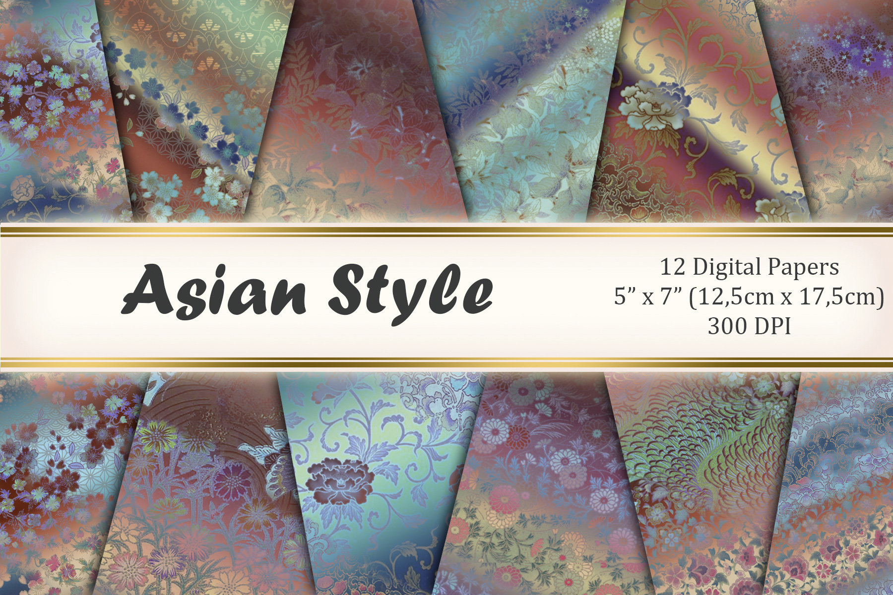Digital Paper ASIAN Style,printable 5x7 Invitations,sakura,asian Art ...