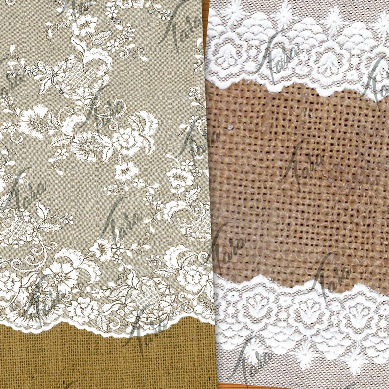 Digital Paper Pack Lace&burlap,burlap Digital Paper,lace Clipart ...