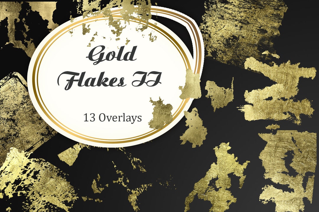 6 X 6 Digital GOLD FLAKES II Overlays,gold Foil Texture,gold Flake ...