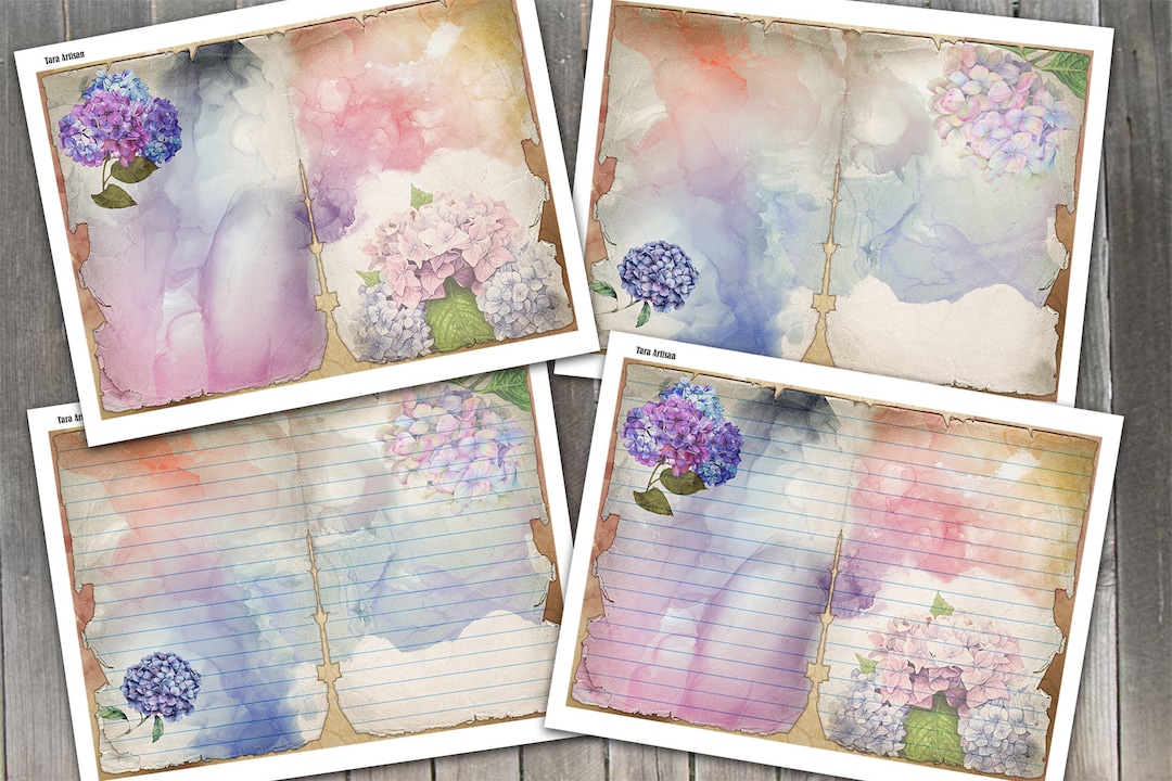 ALCOHOL INK PAGES for Writing,ink Blank and Lined Pages,stationery ...
