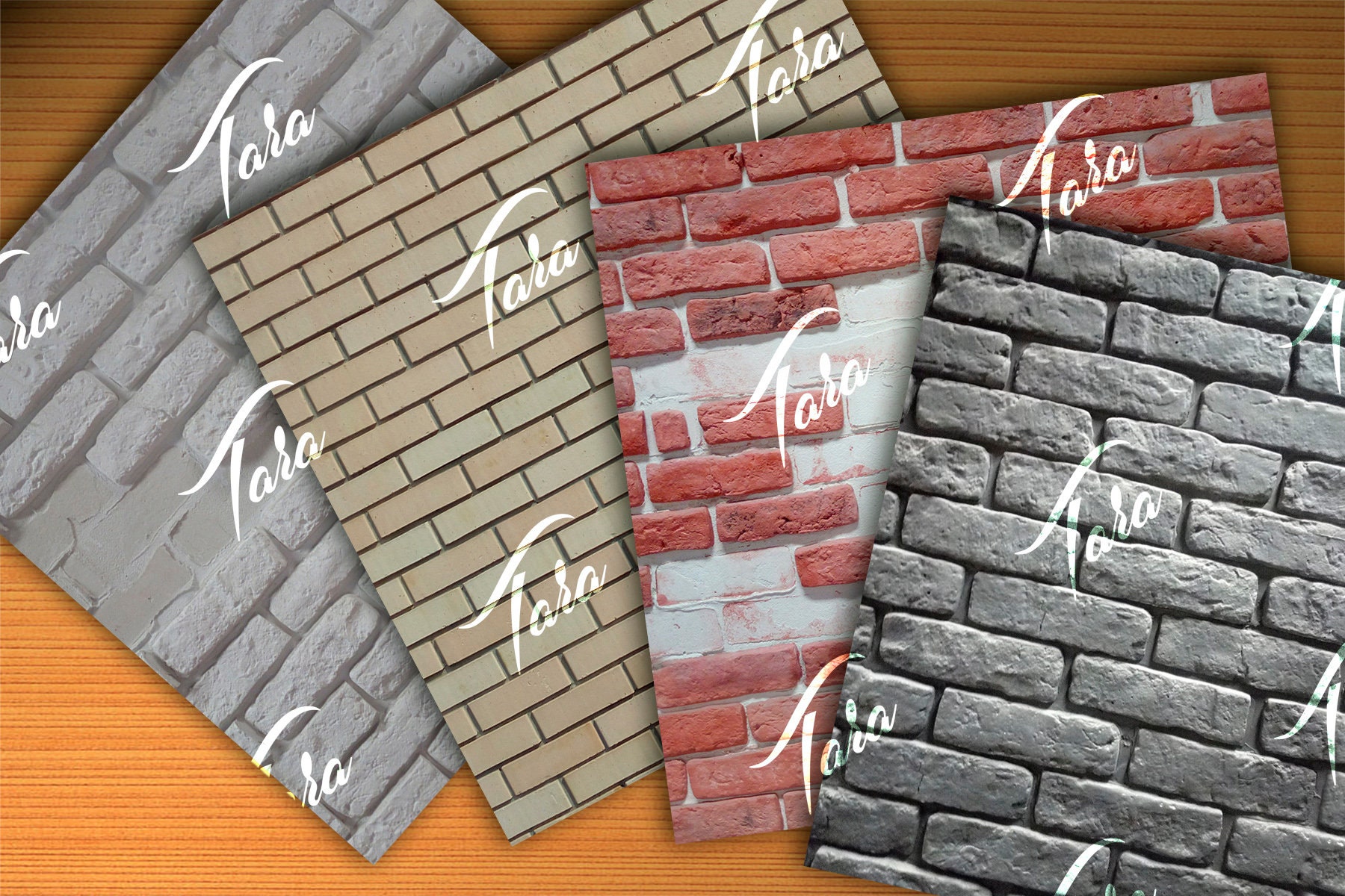 Digital Paper Pack BRICK WALL ,digital Texture Printable Paper Pack ...