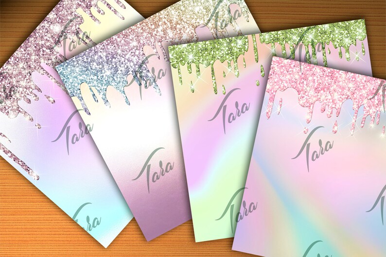 Digital Paper Pack RAINBOW GLITTER Ombre,glitter Drips Scrapbooking ...