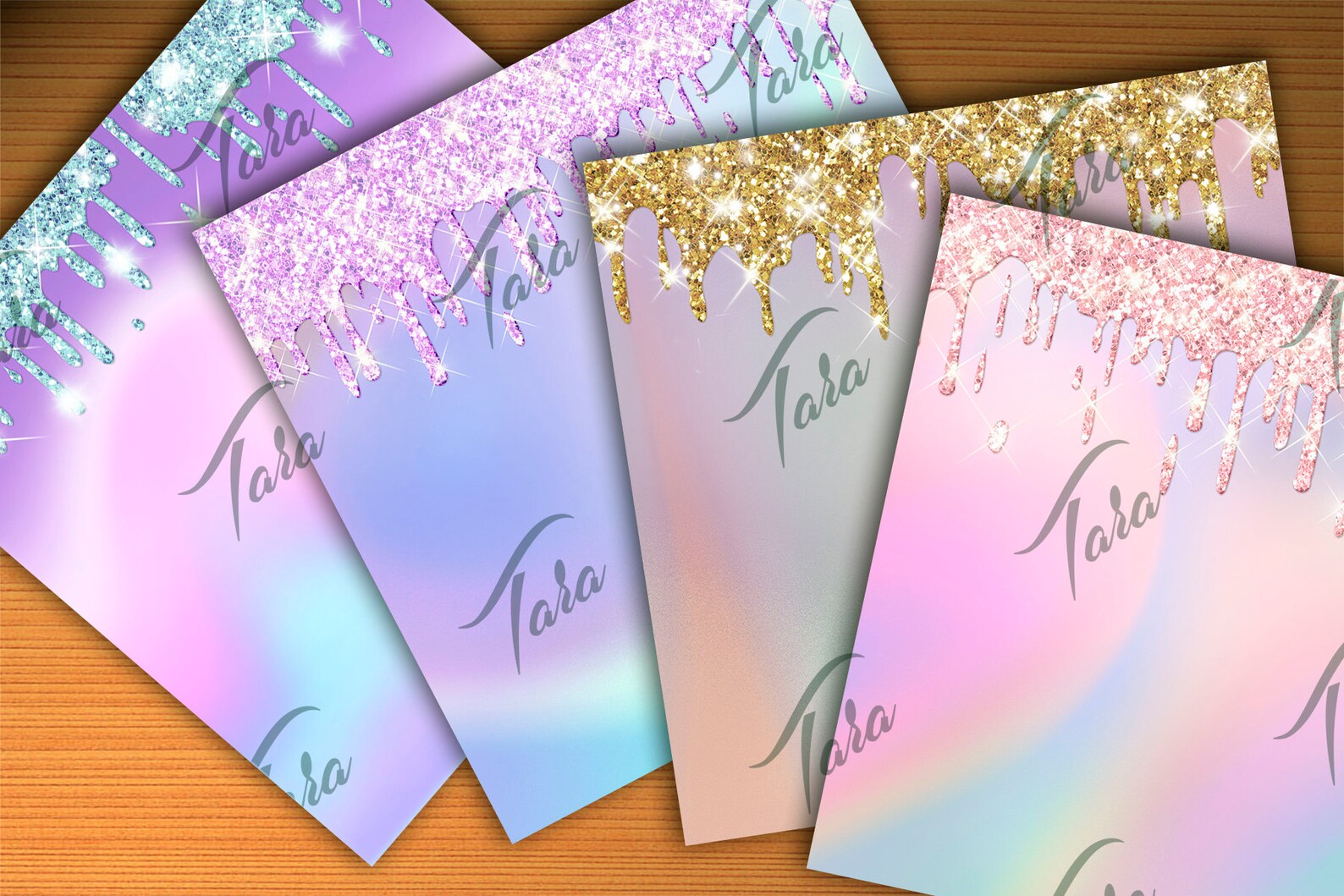 Digital Paper Pack RAINBOW GLITTER Ombre,glitter Drips Scrapbooking ...