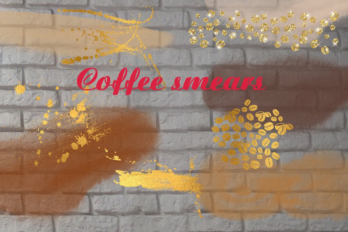 Digital Paint Strokes COFFEE Smears,coffee Watercolor Paint Brush ...