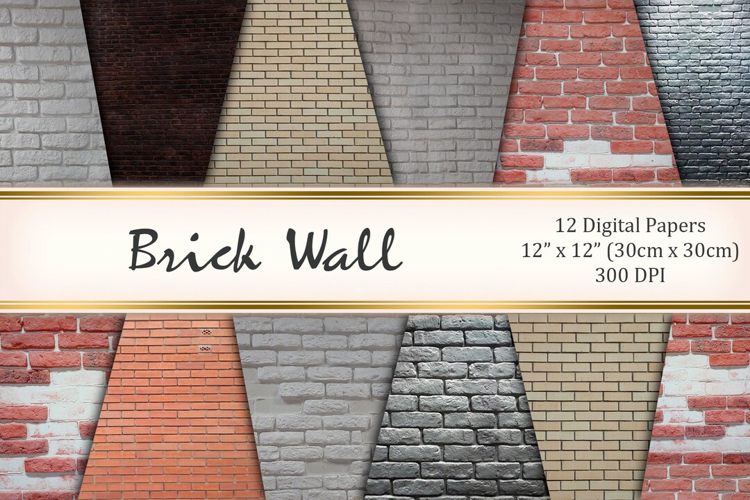 Digital Paper Pack BRICK WALL ,digital Texture Printable Paper Pack ...