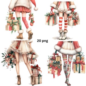 Watercolor CHRISTMAS Clipart Png,christmas Graphics,girl Clipart ...