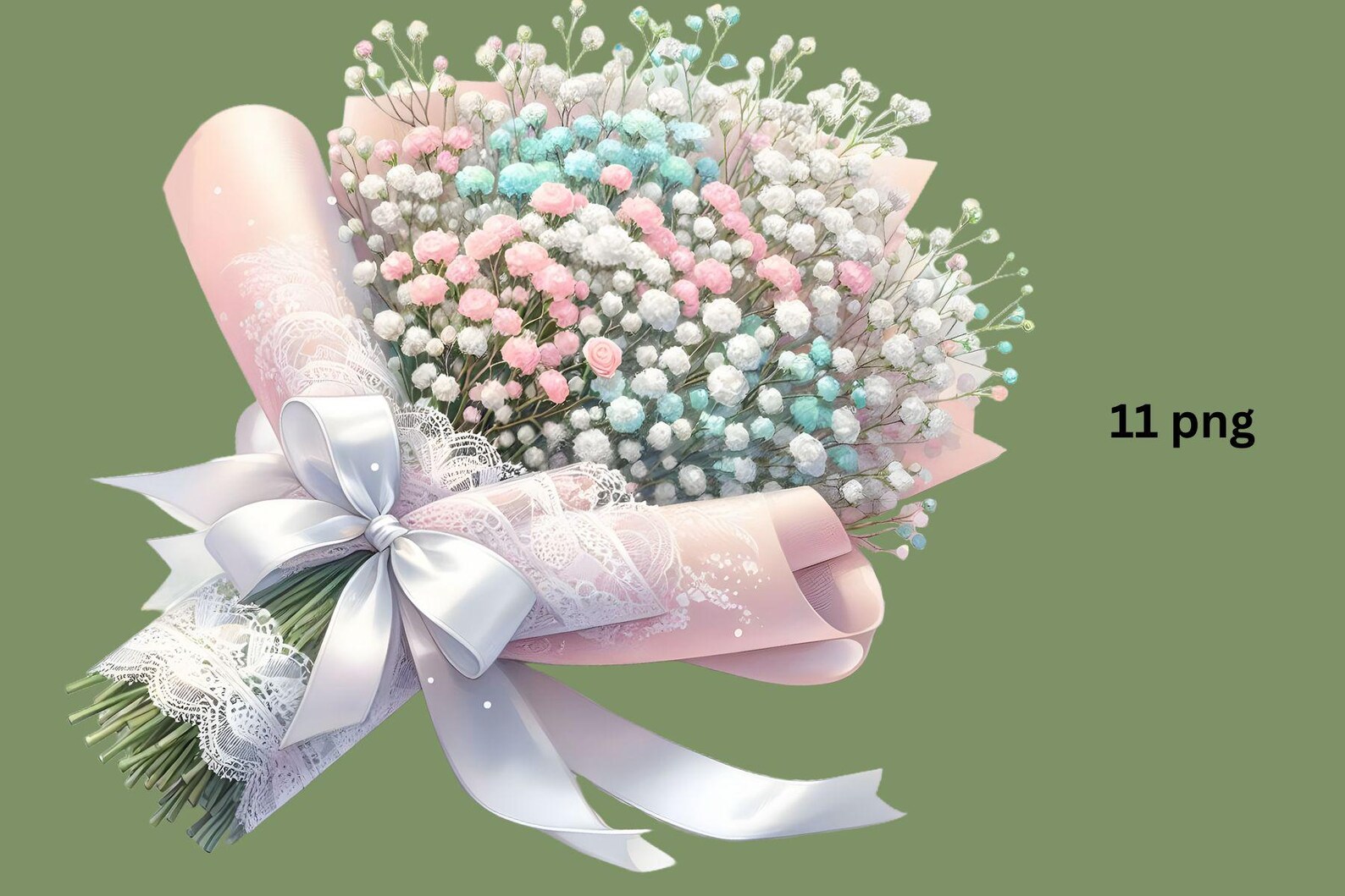 Baby's Breath Clipart, Flowers Clipart, Bouquet, Baby's Breath Bouquet ...