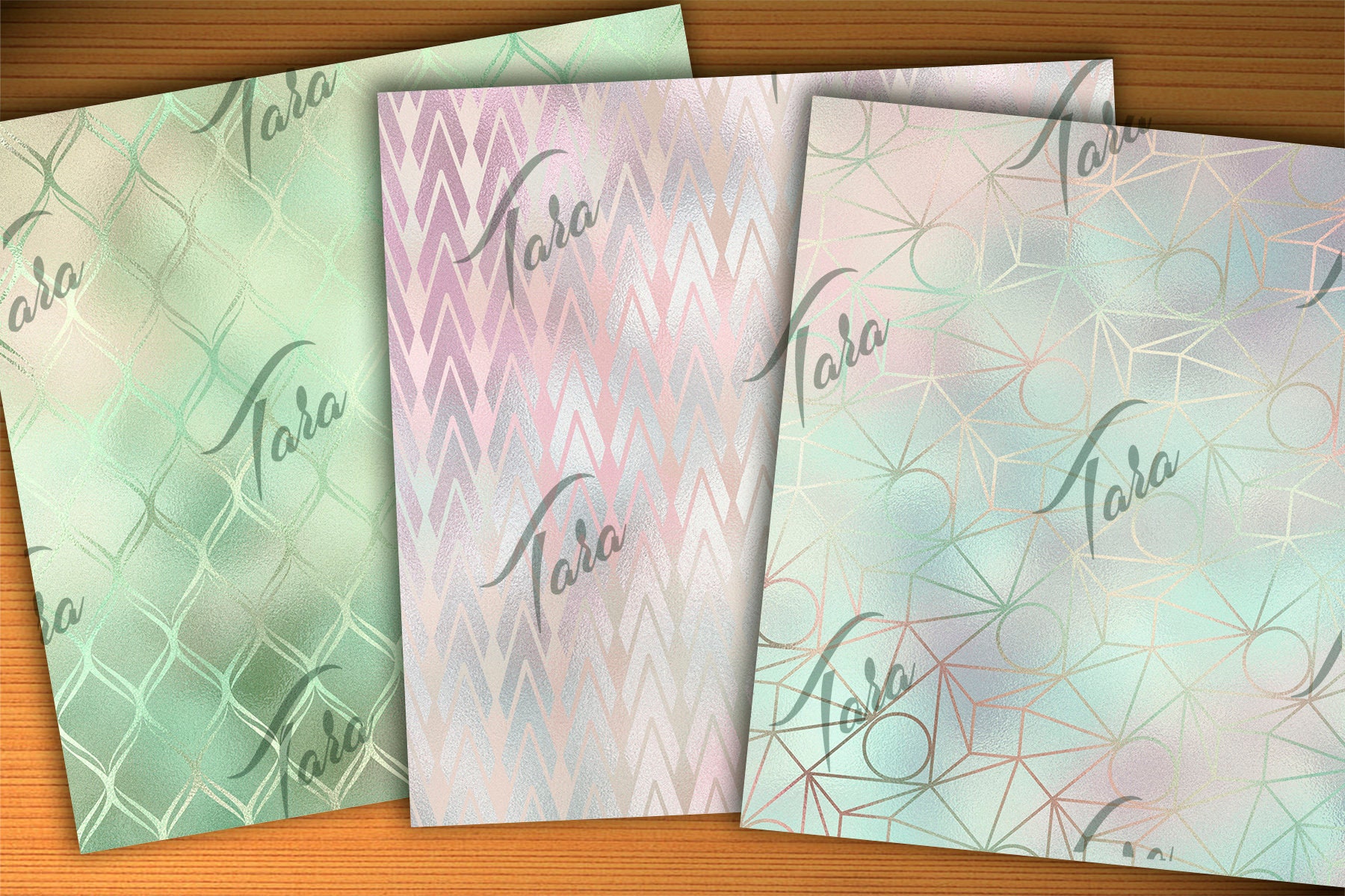 Digital Paper Pack ART DECO Iridescent,iridescent Digital Texture ...