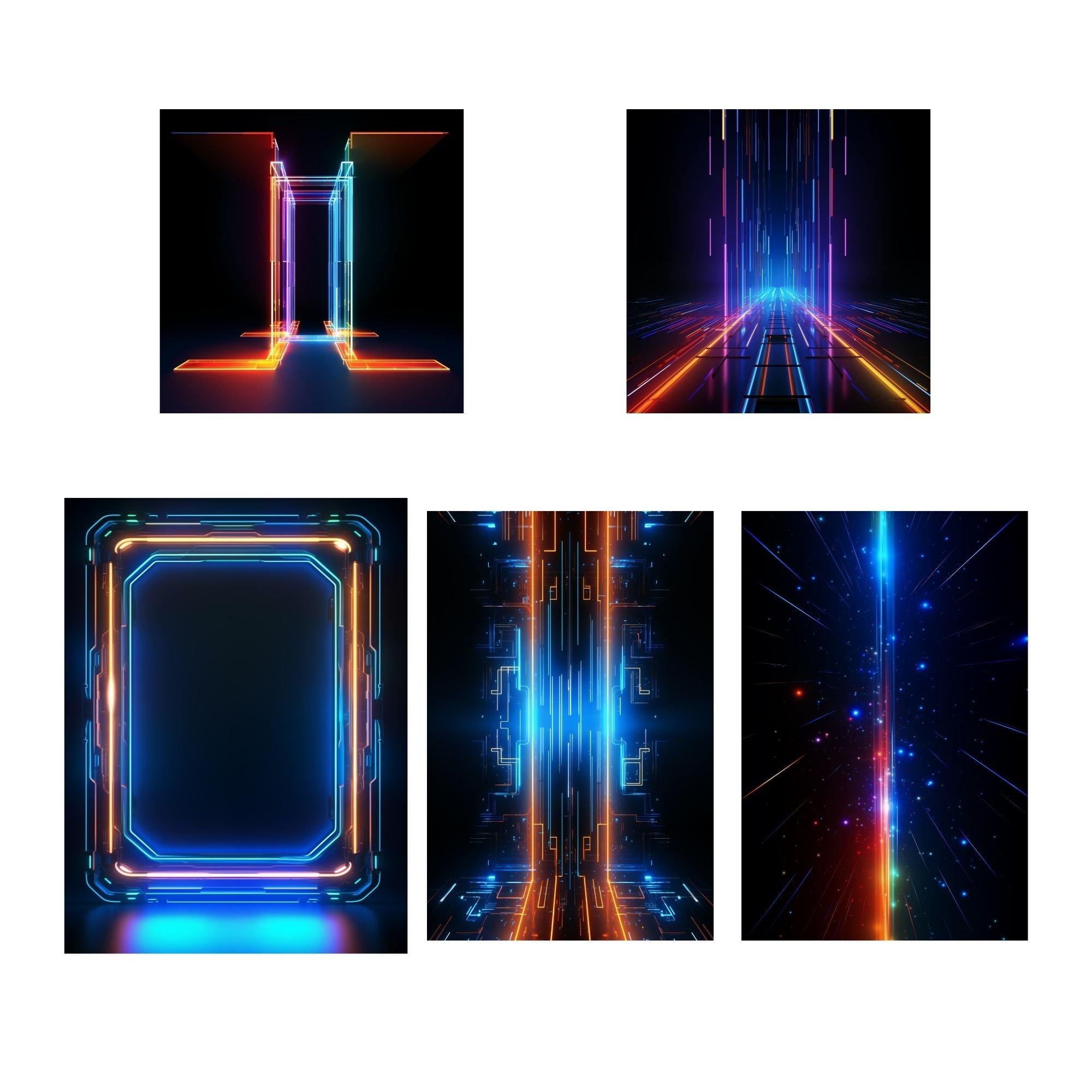 31 CYBERPUNK FRAMES Photoshop Overlays, Neon Lights,futuristic Tech ...