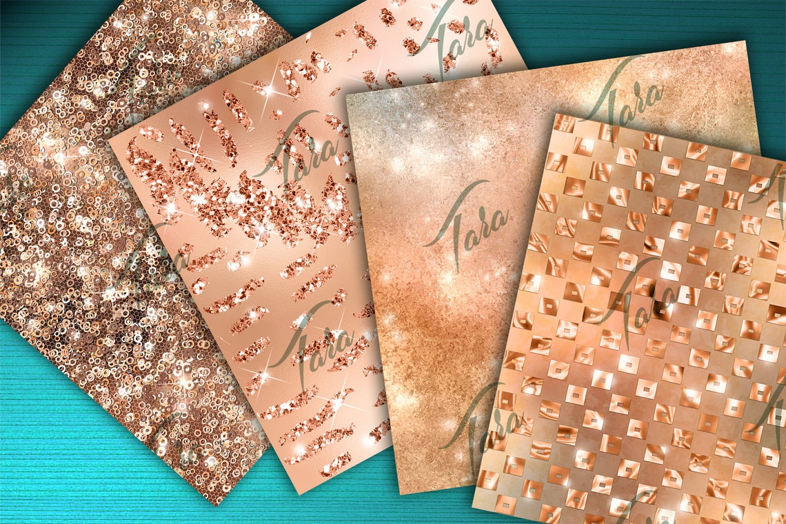 PEACH SHIMMER Digital Paper Pack,glitter Background,printable Scrapbook ...