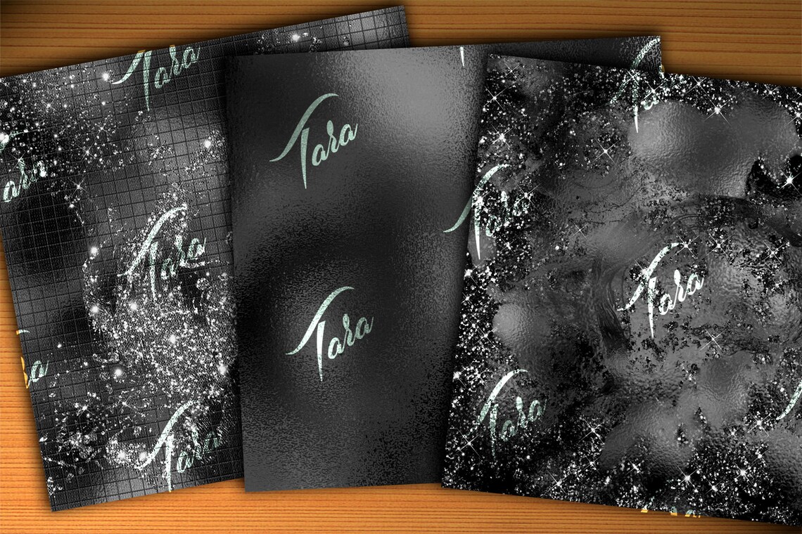 Digital Paper Pack LUXURY Blackblack Foil Glitter - Etsy